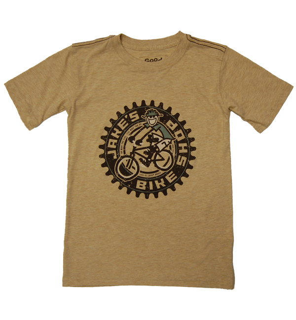Life is Good Boys Cool T: Jakes Bike Shop - Oatmeal Heather